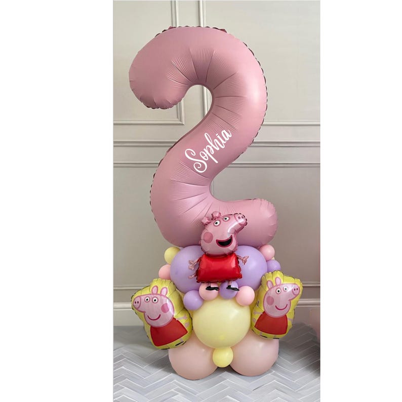 DIY Peppa Pig Balloons Sculpture No Helium Girls Balloons personalised ...