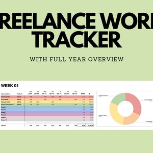 Freelance Work Tracker Google Sheets Template Income Spreadsheet Weekly ...