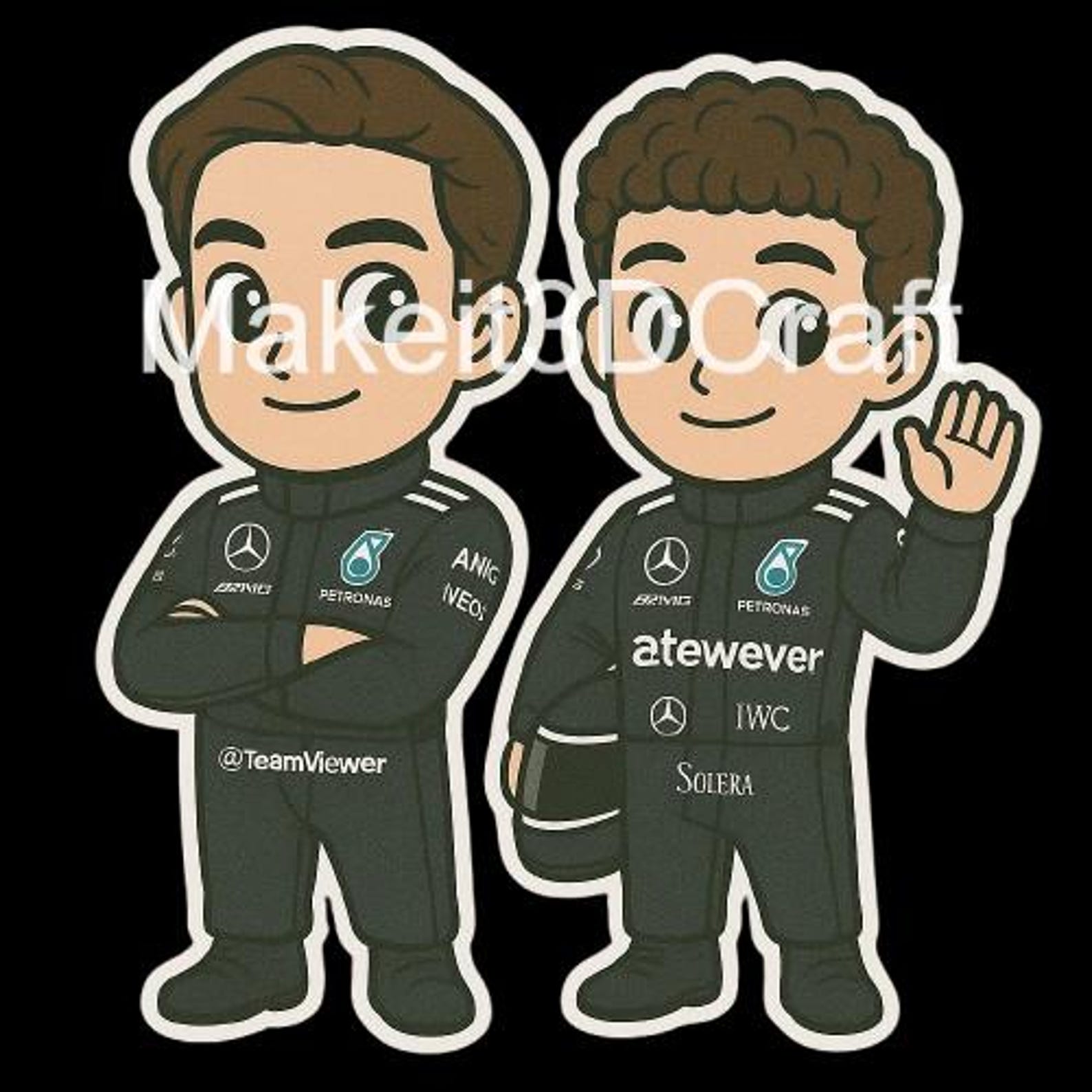 Formula 1 Driver Chibi Stickers | F1 Digital Download | SVG + PNG Files ...
