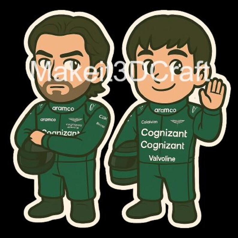 Formula 1 Driver Chibi Stickers | F1 Digital Download | SVG + PNG Files ...
