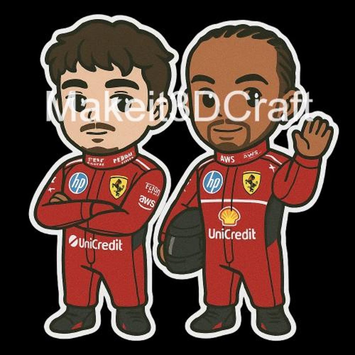 Formula 1 Driver Chibi Stickers | F1 Digital Download | SVG + PNG Files ...