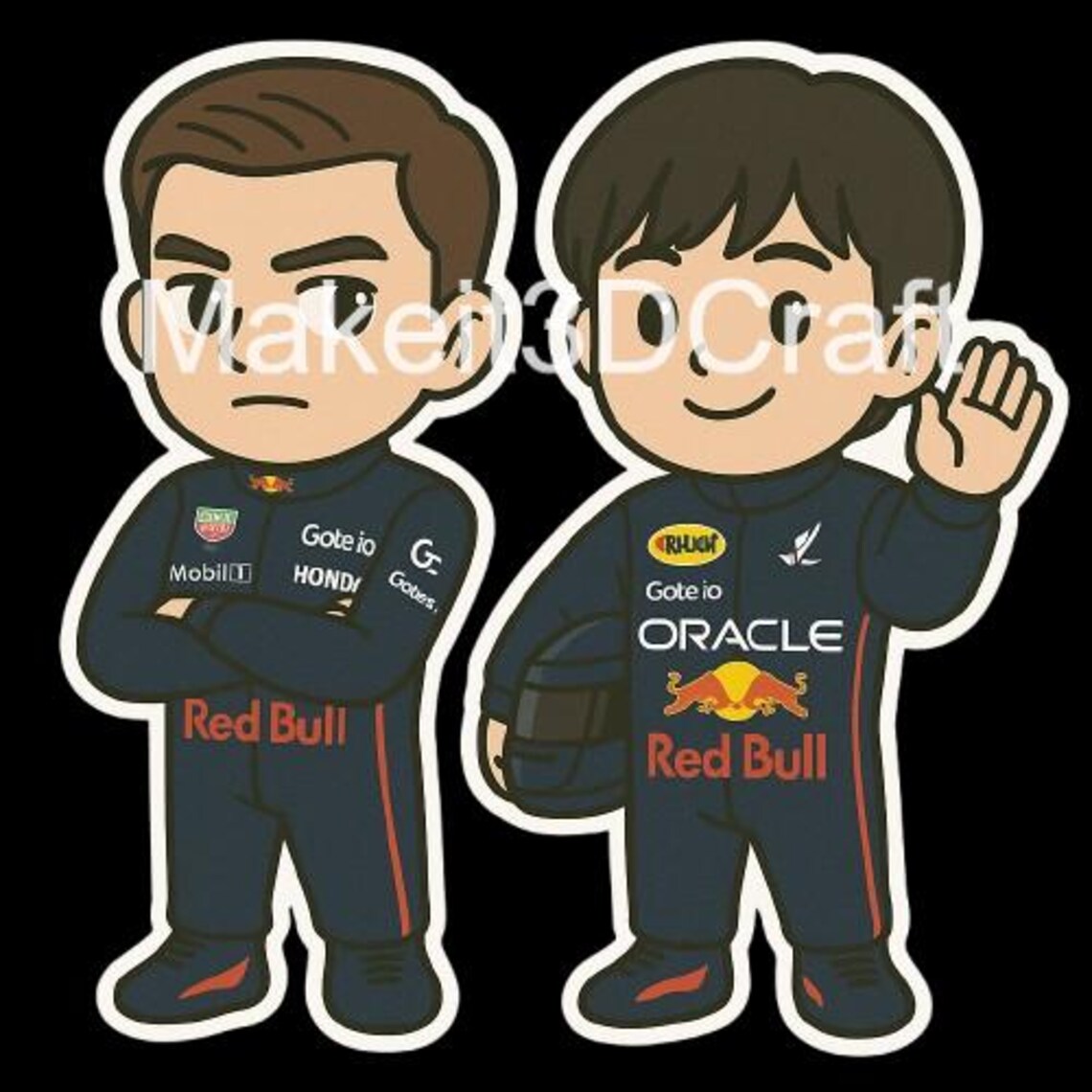 Formula 1 Driver Chibi Stickers | F1 Digital Download | SVG + PNG Files ...