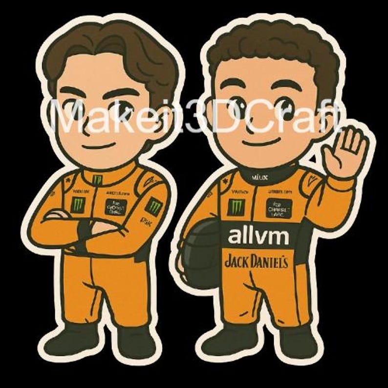Formula 1 Driver Chibi Stickers | F1 Digital Download | SVG + PNG Files ...