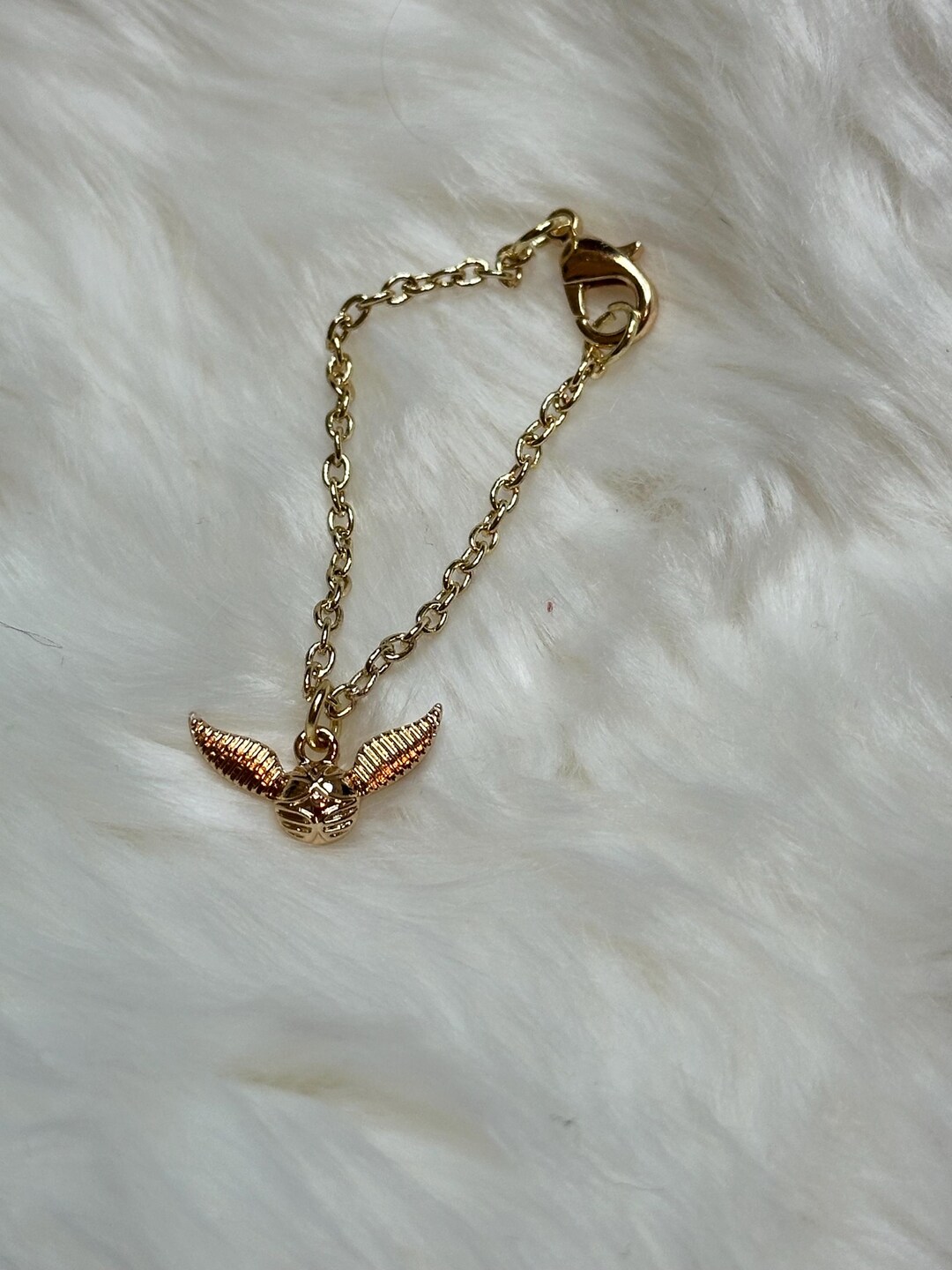 Harry Potter Snitch Stanley Cup Charm Bracelet Necklace Yellow Gold ...