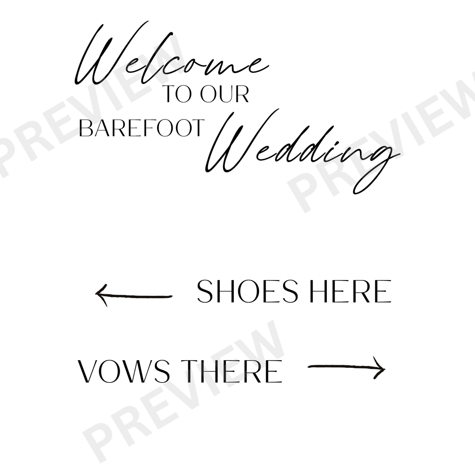 Barefoot Wedding Sign - Etsy