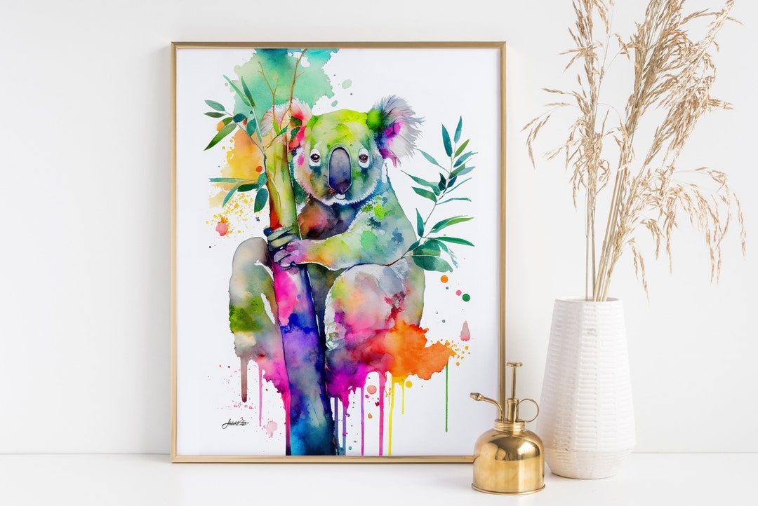 Watercolor Koala Painting, Done Digitally by Abstrakt Ellis, Wildlife ...