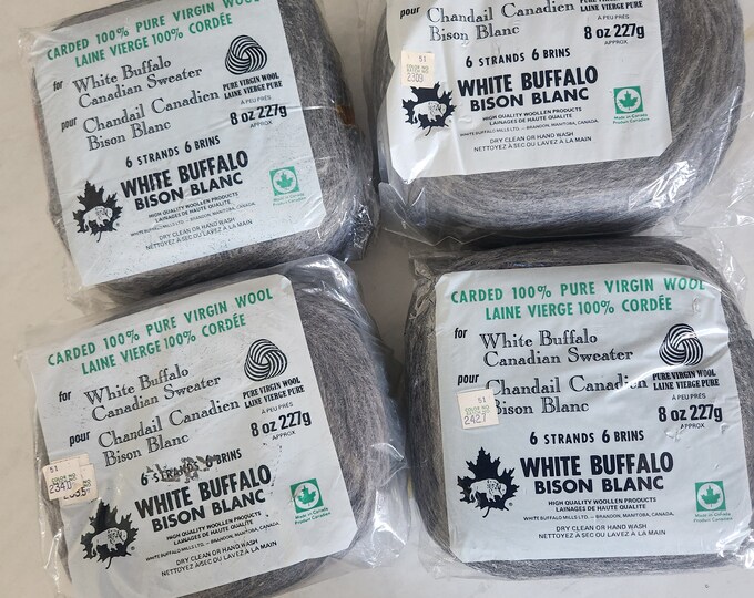 UPDATED - White Buffalo Yarn 100% Pure Wool. VINTAGE. Discontinued ...
