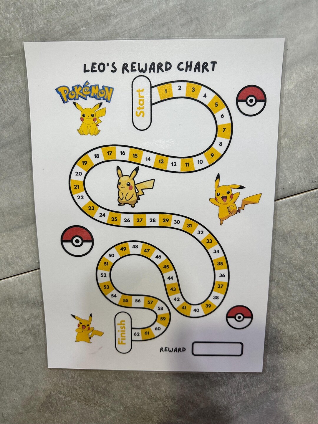 Pikachu Reward Chart - Etsy