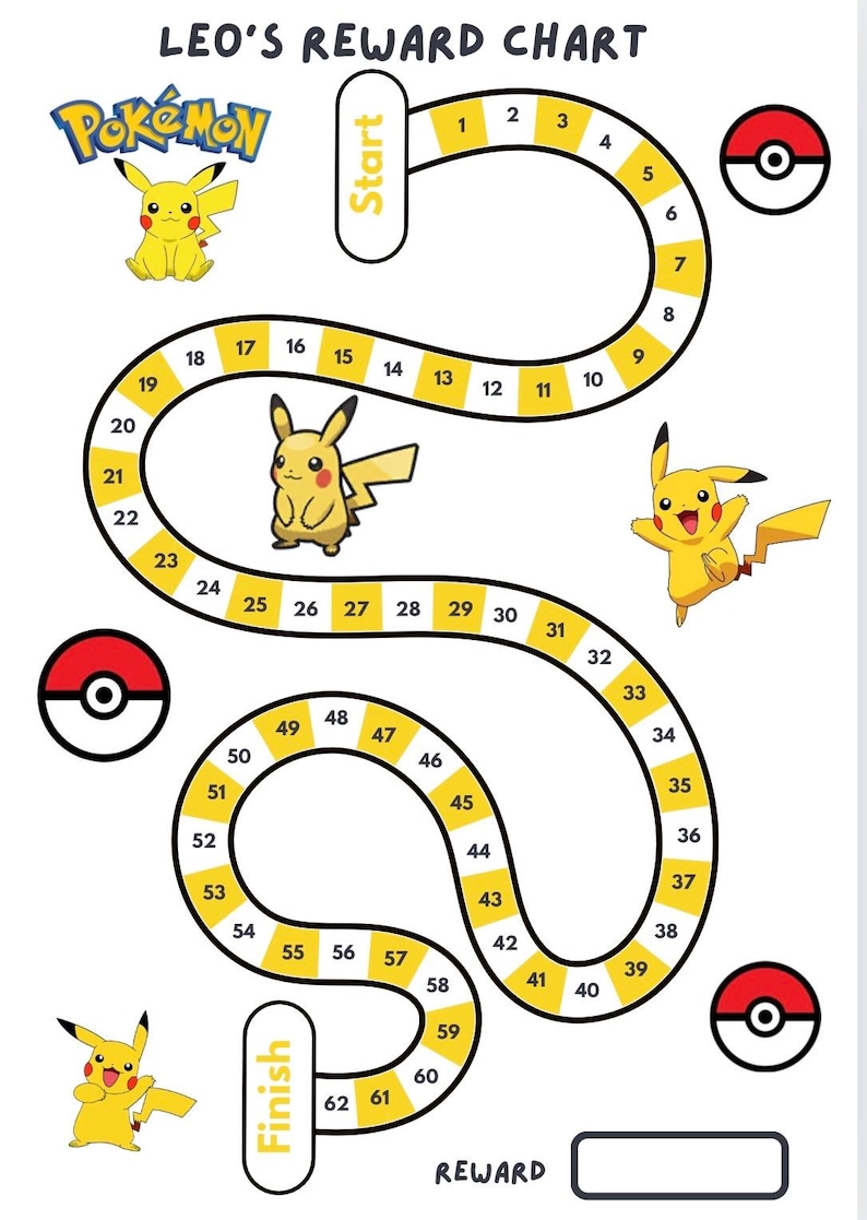 Pikachu Reward Chart - Etsy