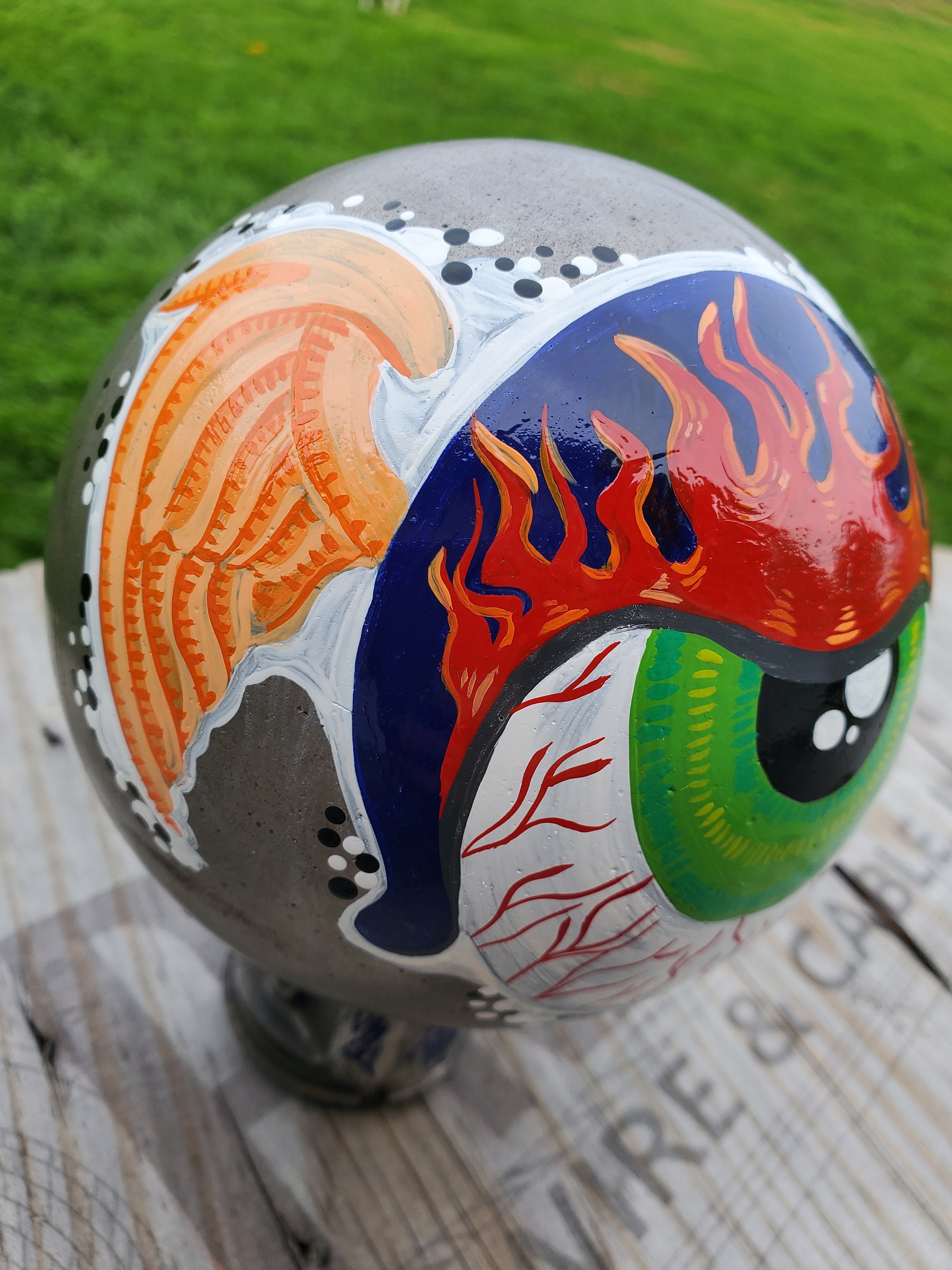 Ivan Eyeball Upcycled Chainsaw Piston Garage Art Enamel Pinstriping ...