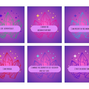 Printable Crystal Positive Affirmation Cards/ Stickers - Etsy