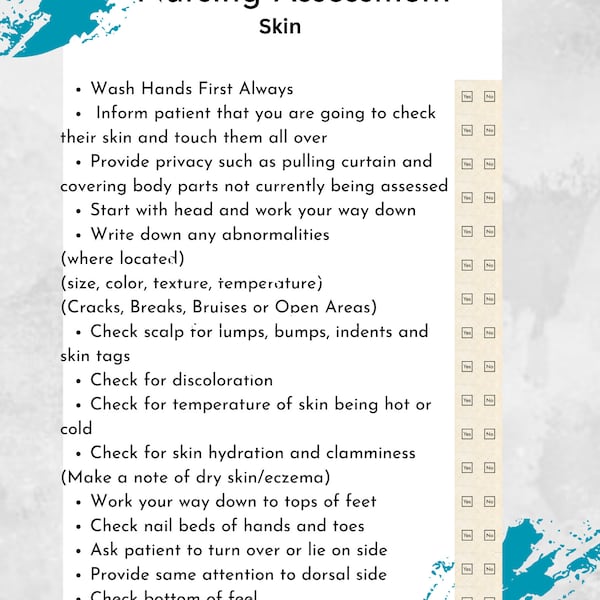 Skin Assessment - Etsy