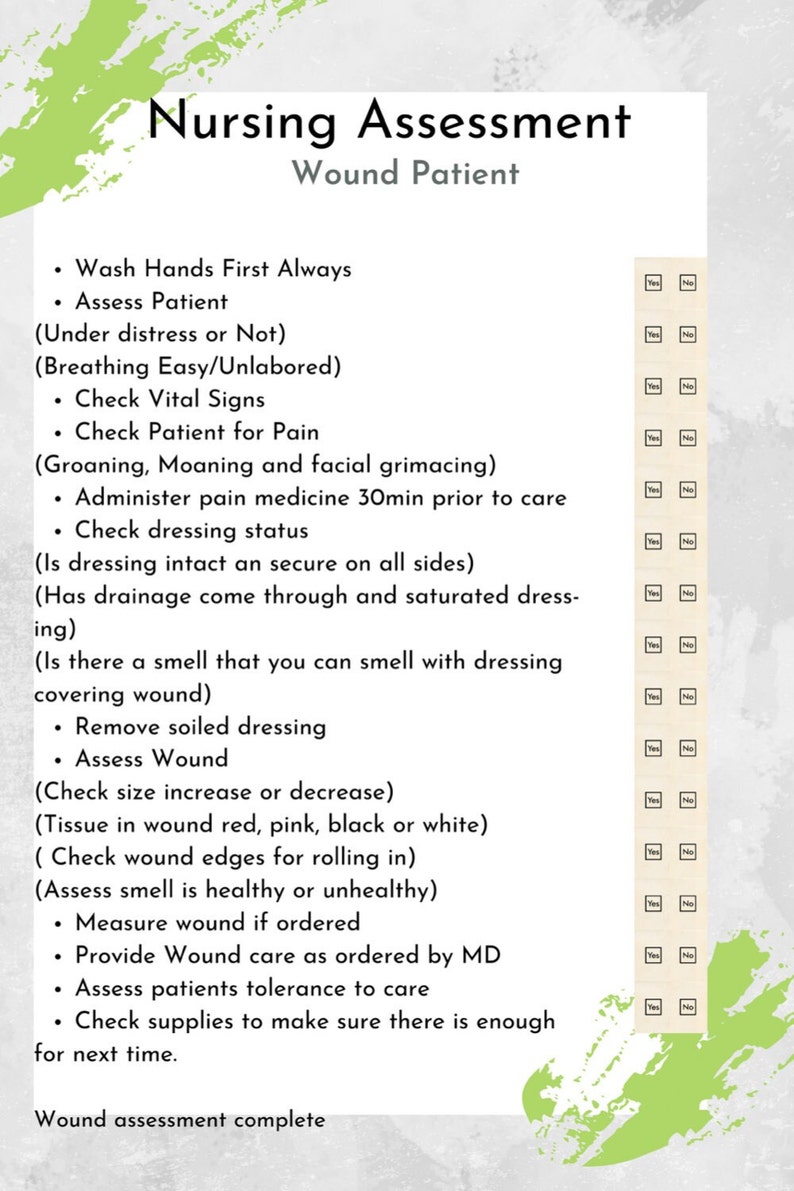 Wound Assessment - Etsy