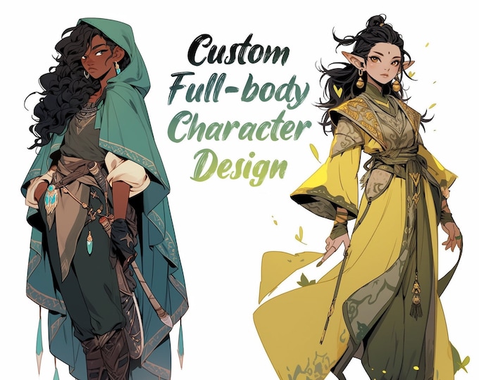 Custom Dnd Character Art | Full-body Hero Illustration | RPG Character ...