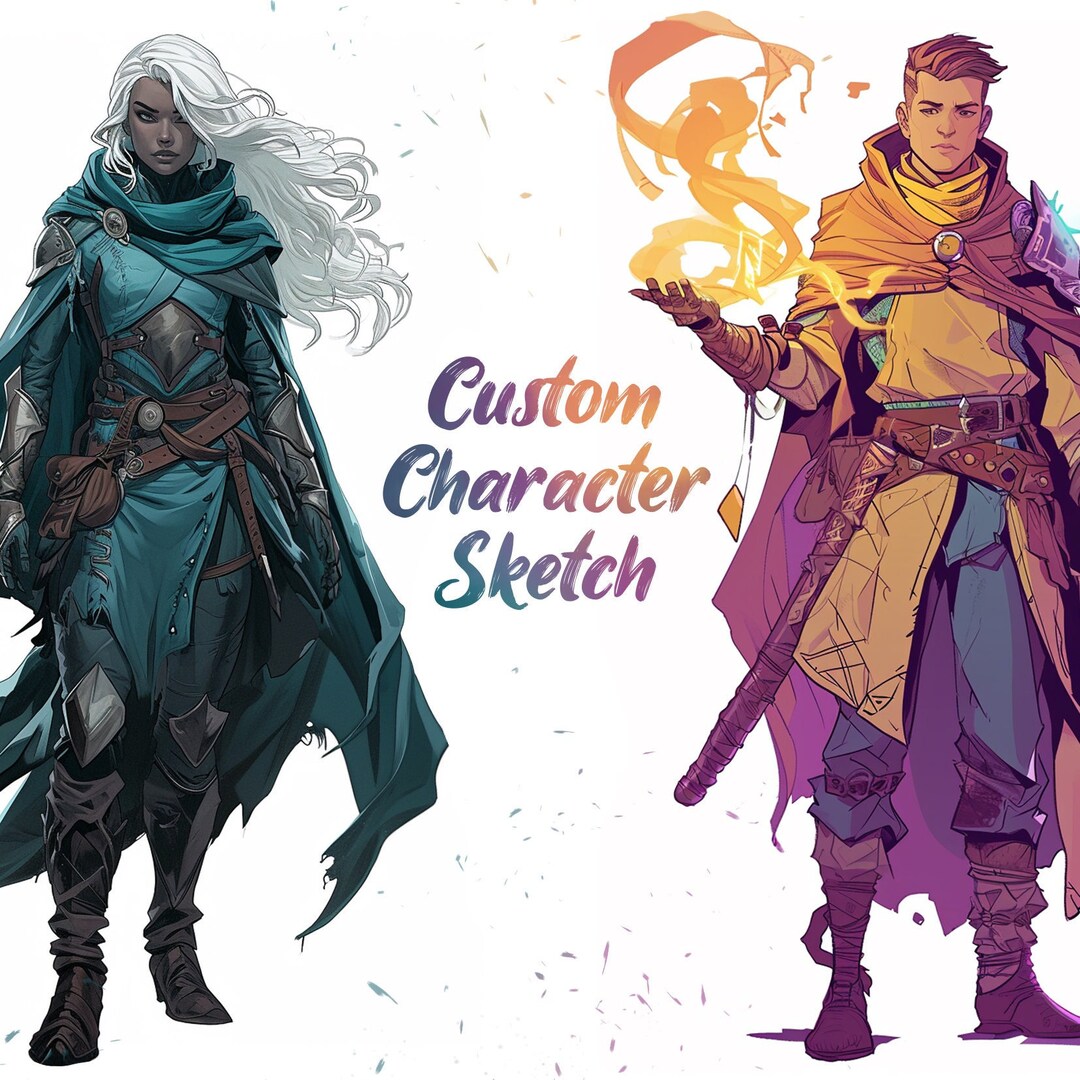 Custom Dnd Character Full-body Hero Illustration RPG Character ...