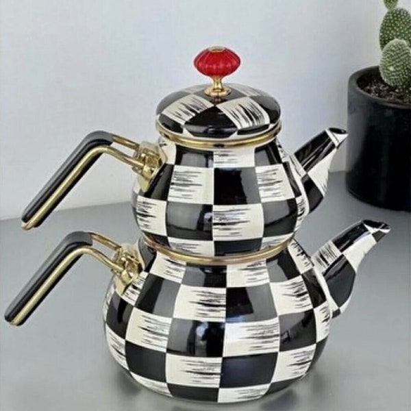 Checkered Teapot - Etsy