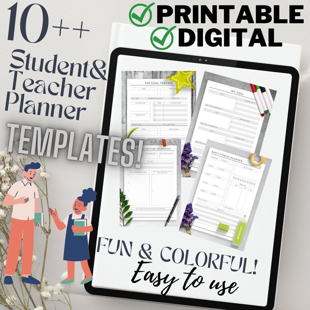 Printable Digital Happy Planner Student/teacher Templates (free ...