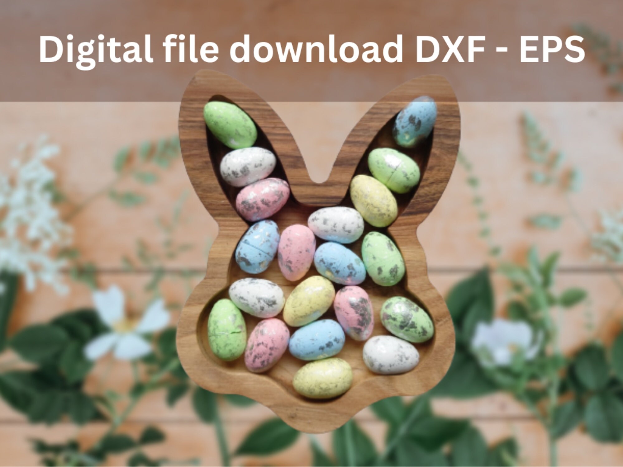 Easter Bunny Cute Serving Plate Files for Wood Project for CNC Router ...