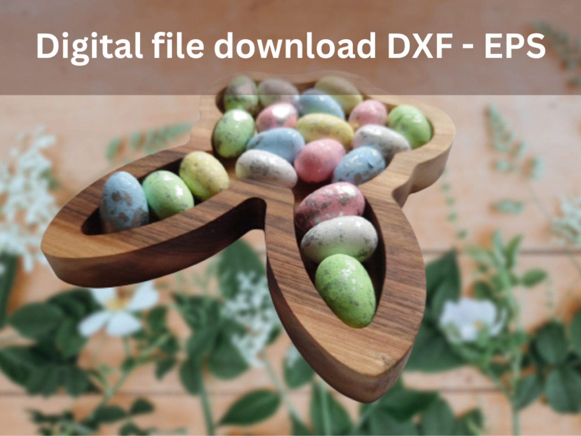 Easter Bunny Cute Serving Plate Files for Wood Project for CNC Router ...