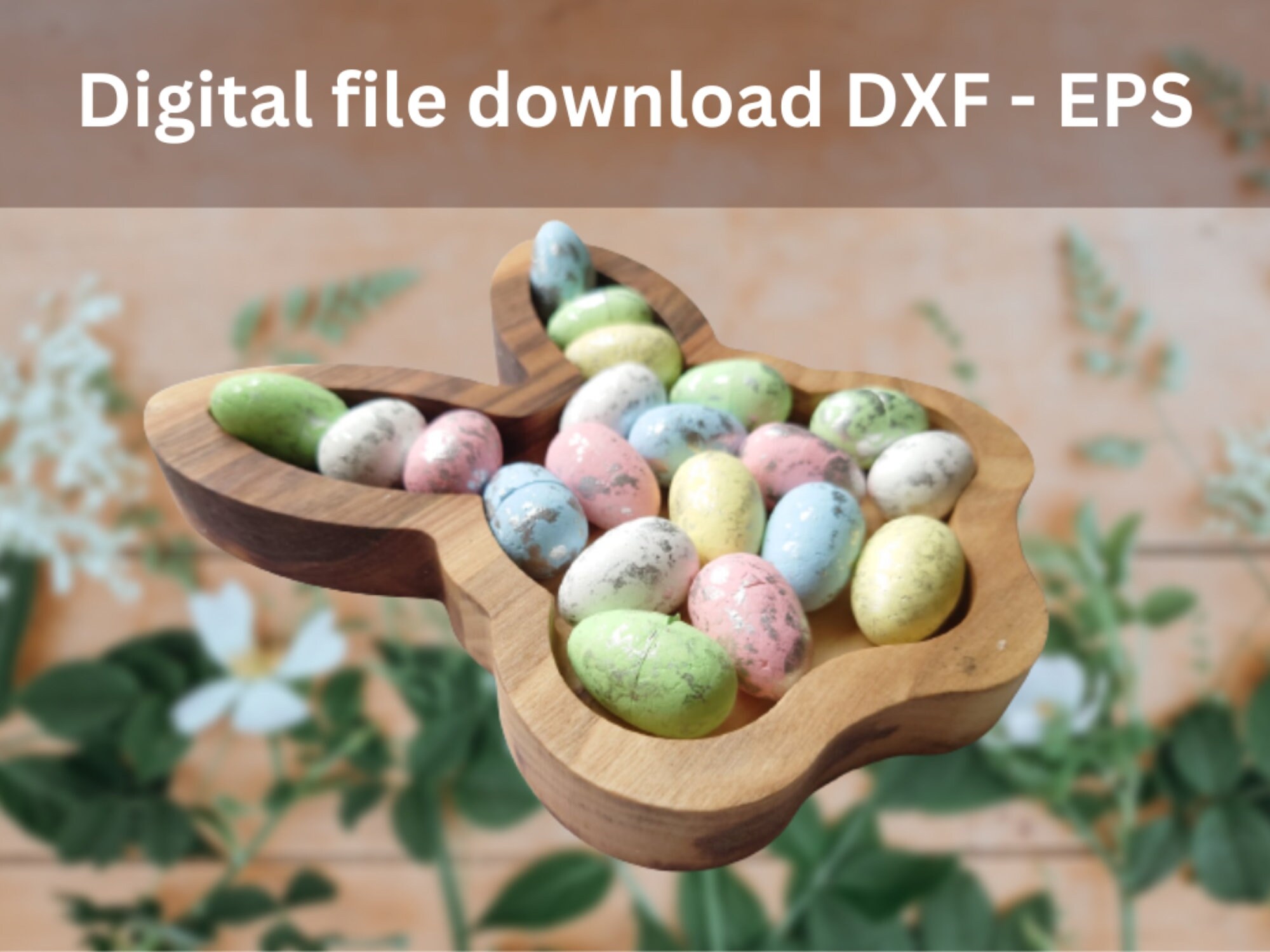 Easter Bunny Cute Serving Plate Files for Wood Project for CNC Router ...