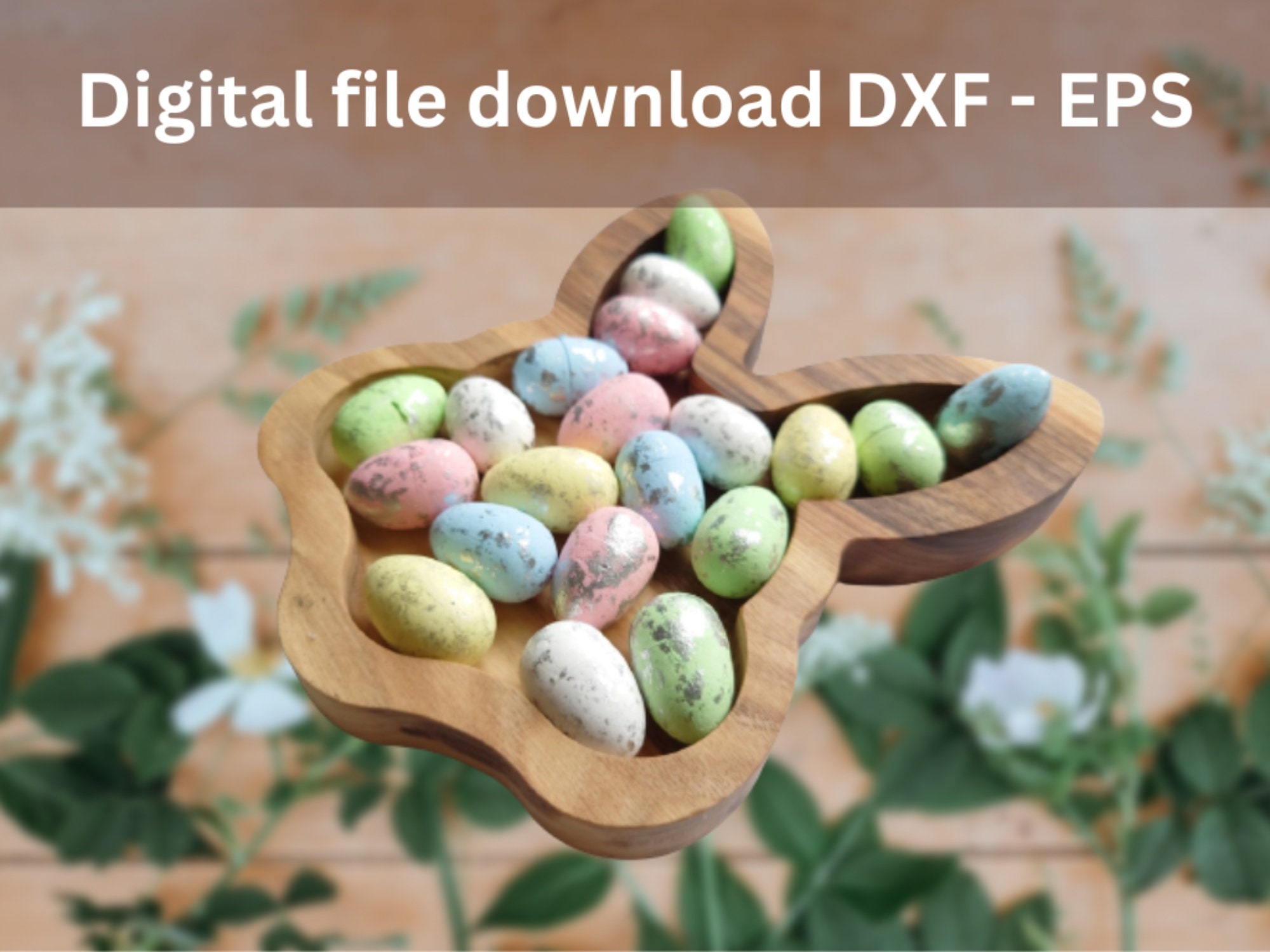 Easter Bunny Cute Serving Plate Files for Wood Project for CNC Router ...