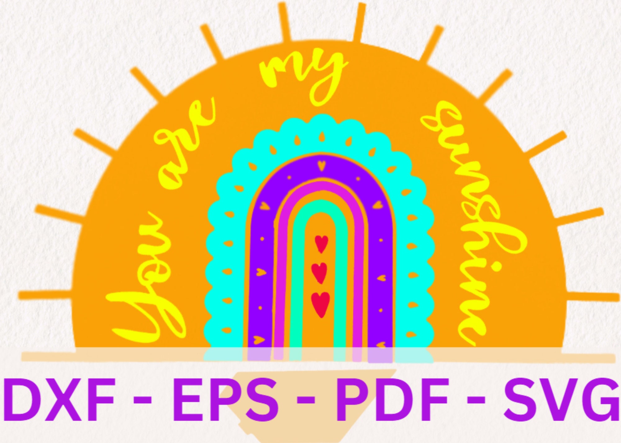 Rainbow Boho Digital File, Dxf, Esp, Svg, Pdf, Cut File, Laser Cut, Cnc ...