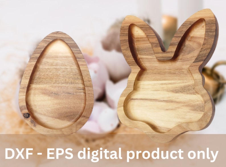 Easter Bunny and Egg Bundle File Cute Serving Plates File for Wood ...