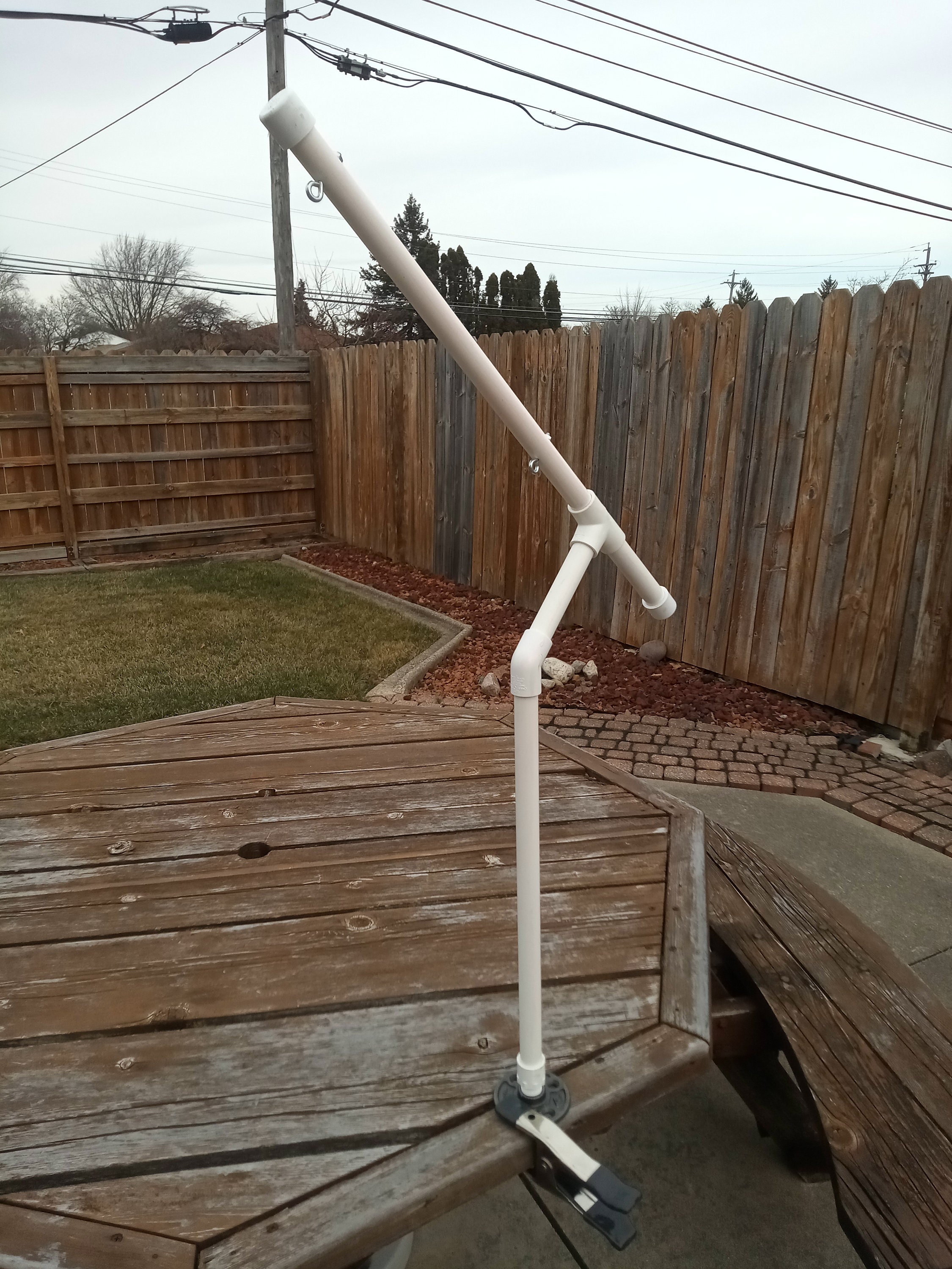 Mini Picnic Table Top PVC FLAG POLE Uses 12x18 Flag not Included Clamps ...