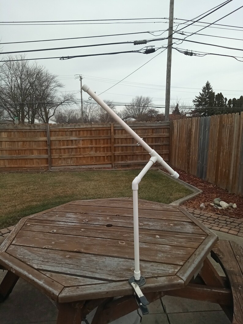 Mini Picnic Table Top PVC FLAG POLE Uses 12x18 Flag not Included Clamps ...