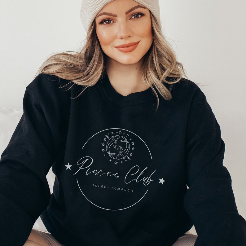 Pisces Club Crewneck Best Seller Astro-chic Fashion Cute - Etsy