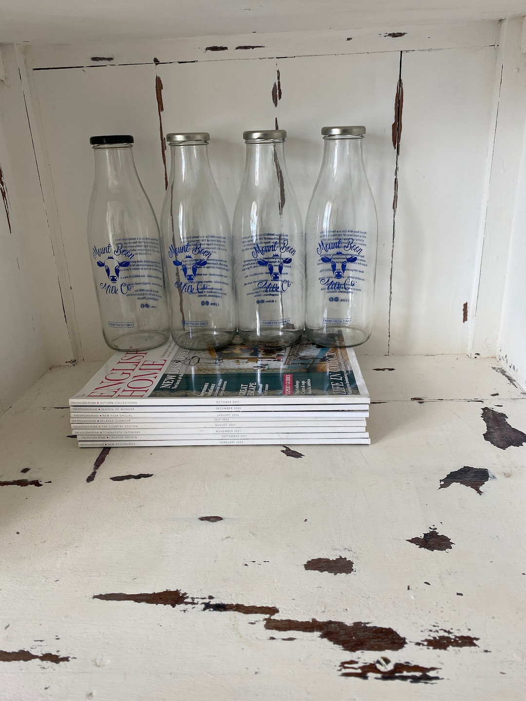 Vintage Style Milk Bottles - Etsy