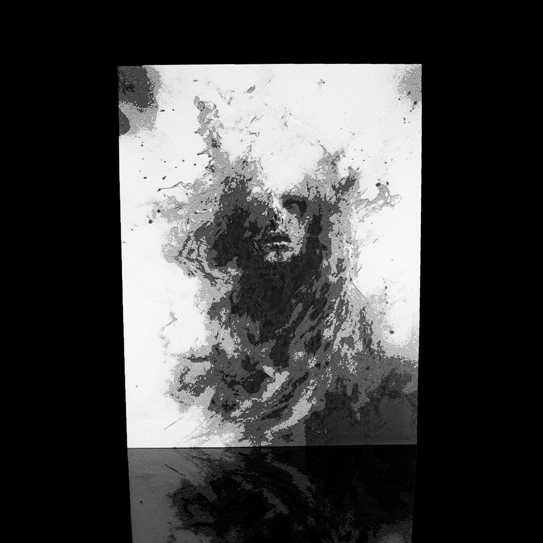 Spooky Face Art Print of Haunted Man | Halloween Artwork Wall Decor ...