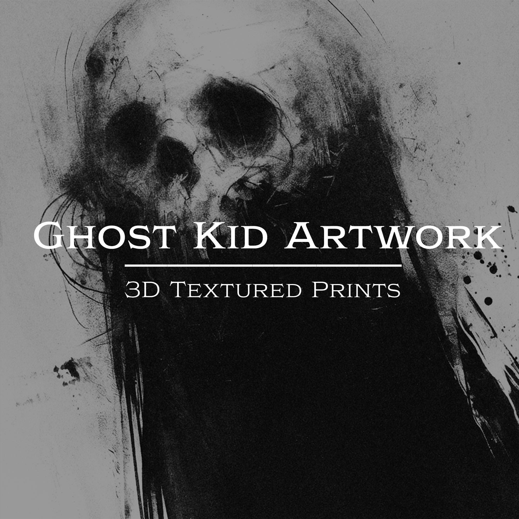 Ghost Skeleton Artwork Print | Textured Halloween Art Print of Gritty ...
