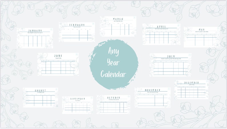 Any Year Calendar - Etsy