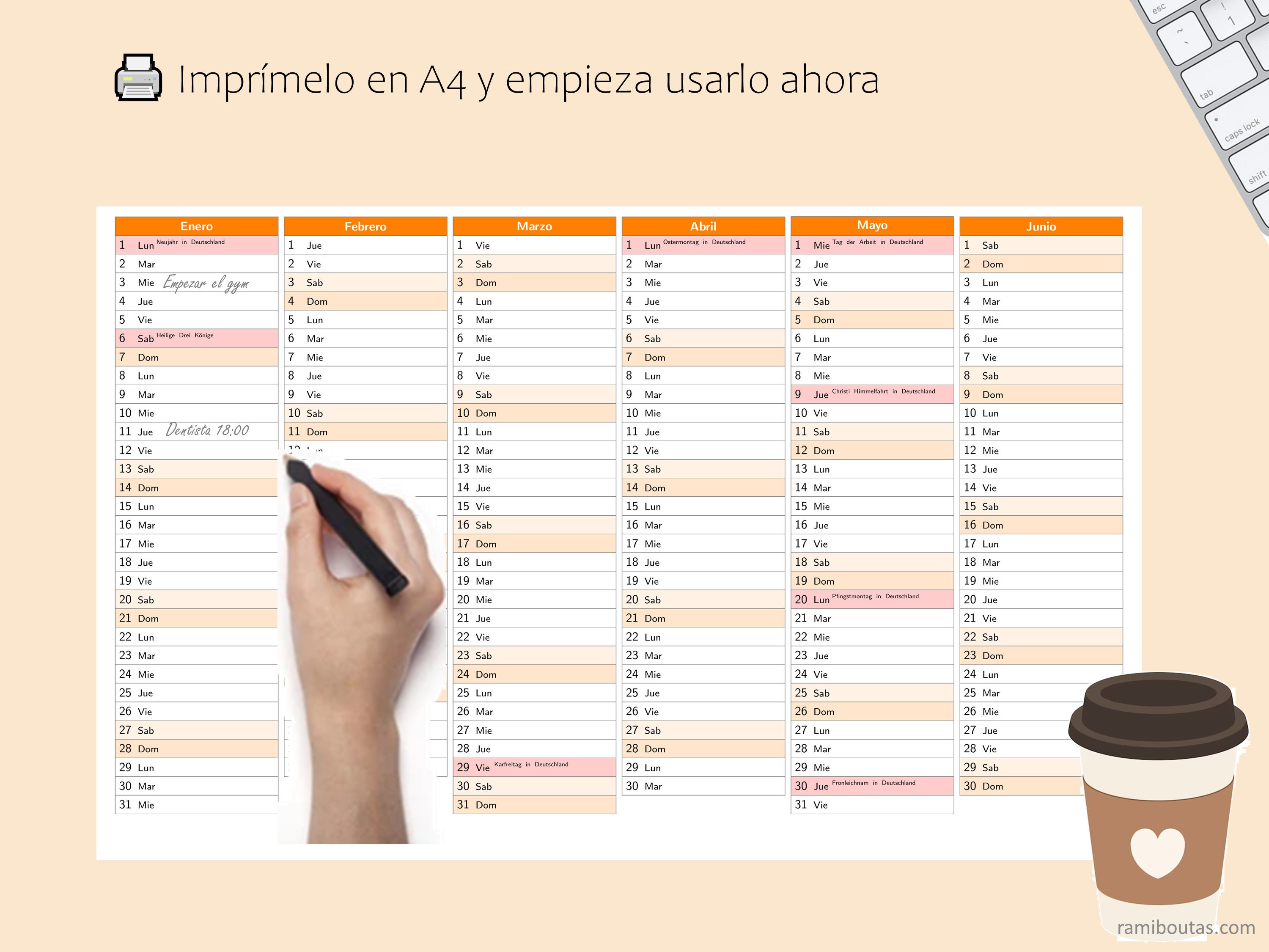 2025 Wall Calendar Printable: Full Year, A4 Landscape (digital Download ...