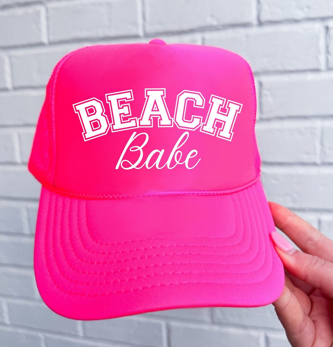 Beach Babe Trucker Hat, Hot Pink, Neon, Salty, Beachy, Summer, Vacation ...