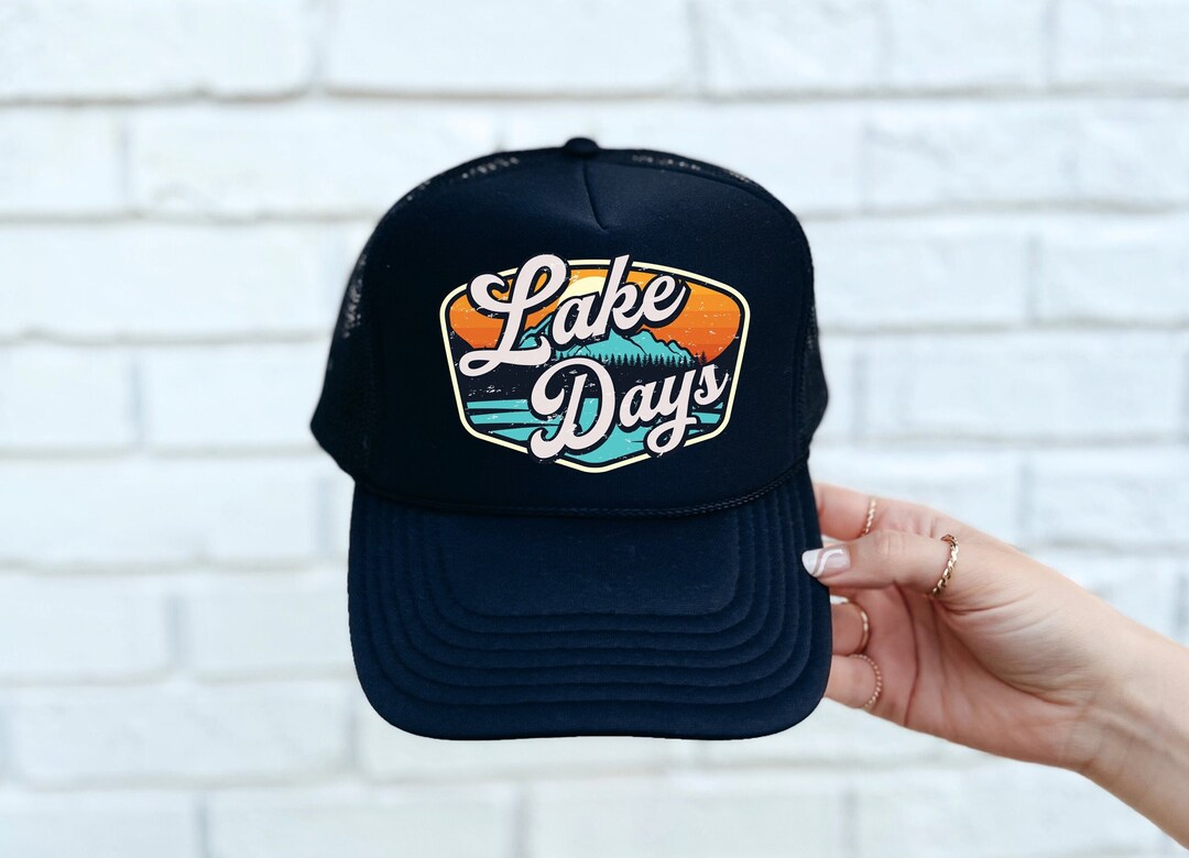 Lake Days Trucker Hat, Boat, Pontoon, Beer, Beach, Jetski, River, Ocean ...