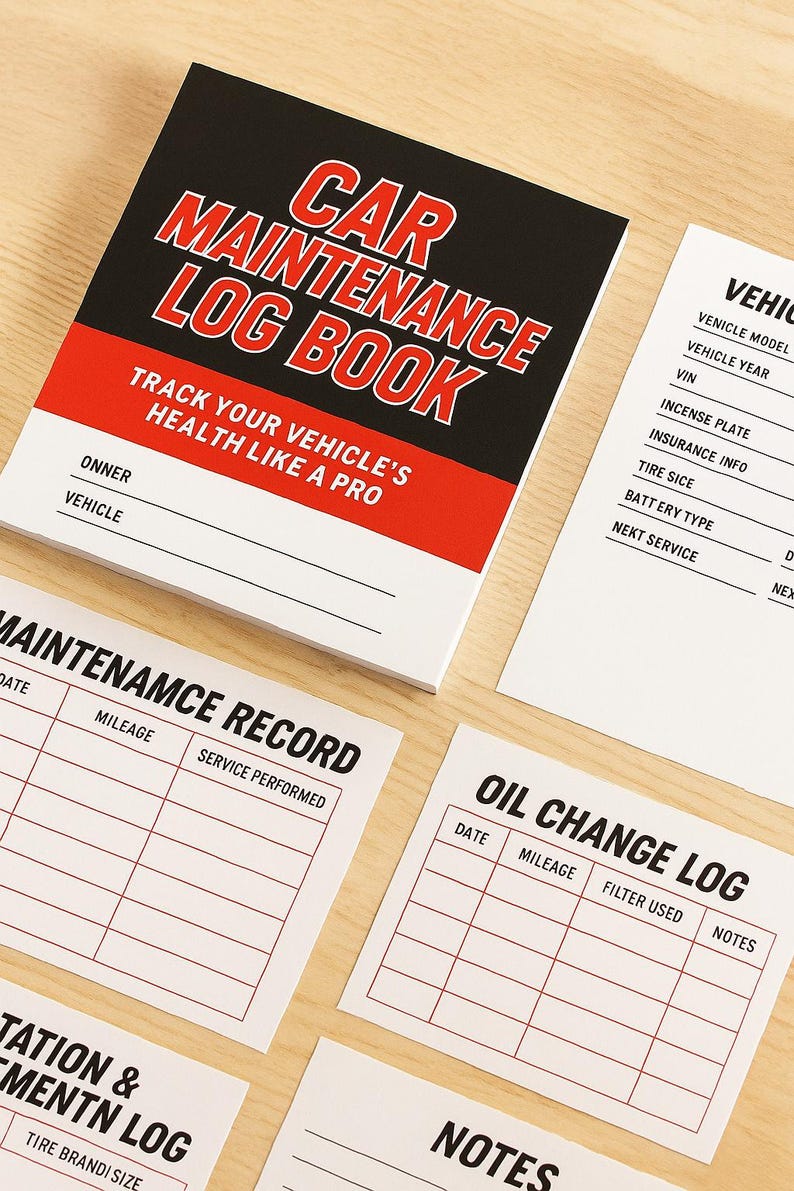 Car Maintenance Log Book | Printable Auto Service Tracker PDF | Tuner ...