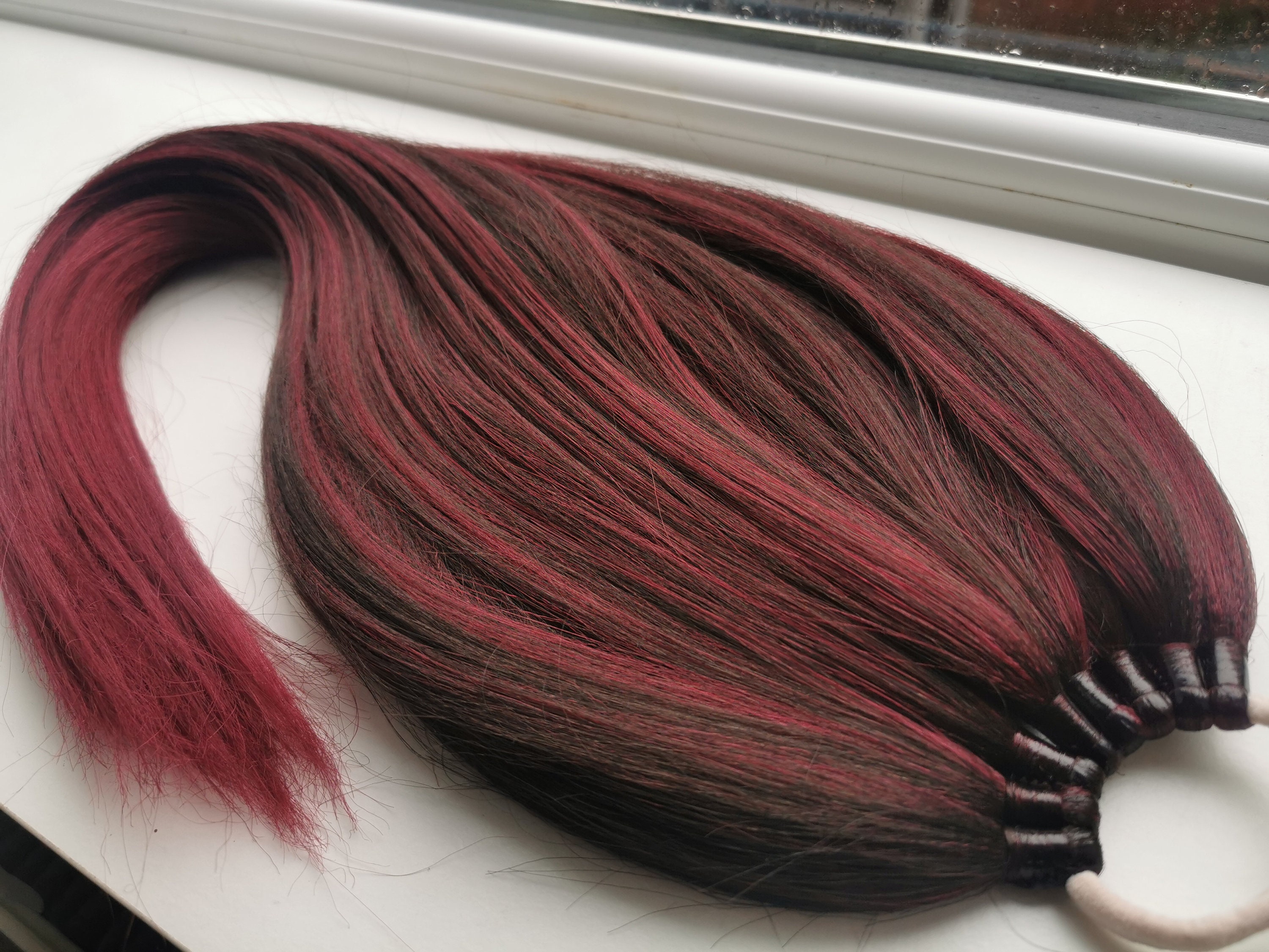 Dark Red Burgundy Ponytail Hair Extension Cuztomize Colour - Etsy