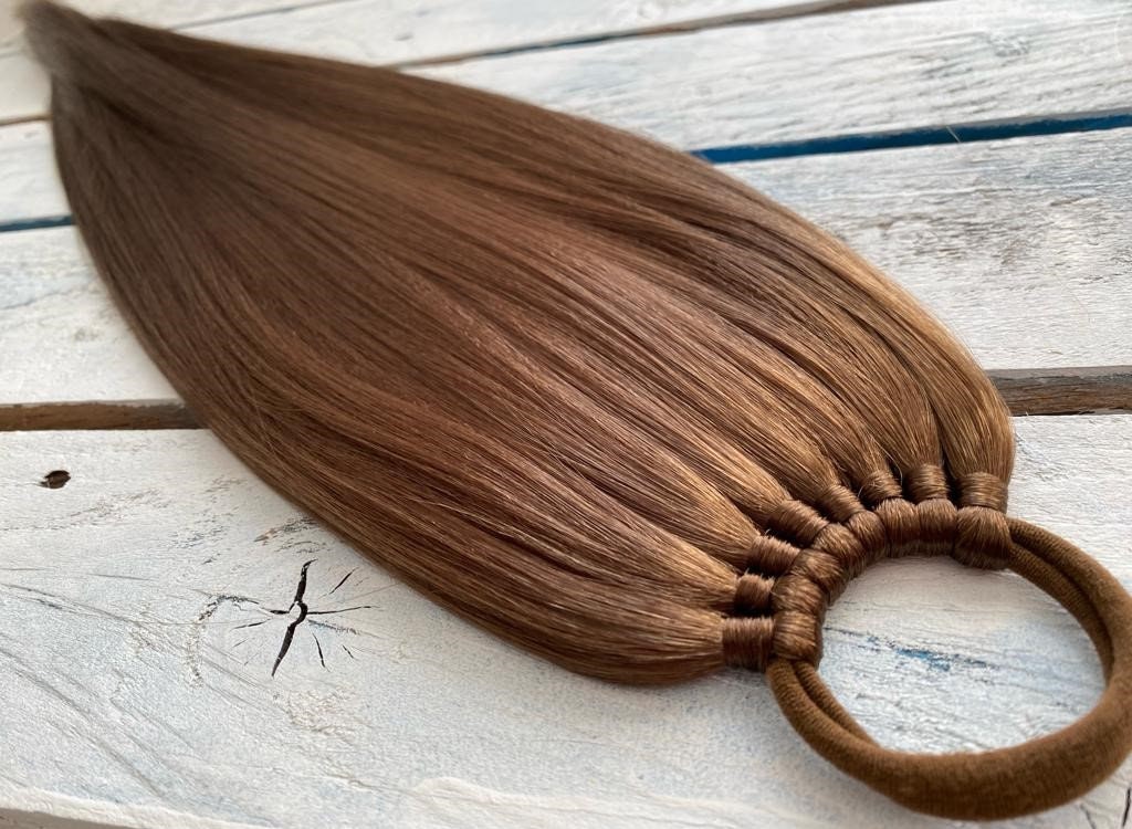 Dark Blonde/ Light Brown Fake Ponytail Extension, Sythetic Hair ...