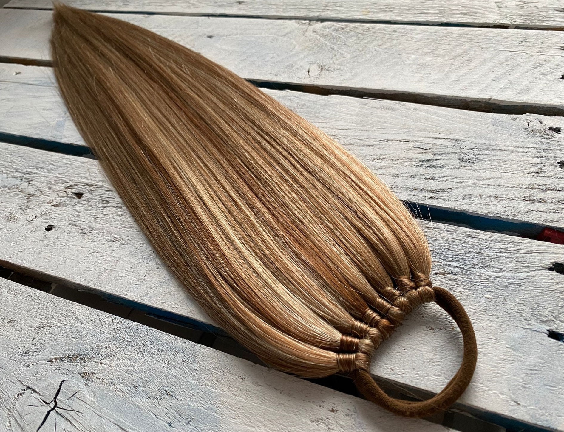 STRAWBERRY BLONDE Ponytail Extension on Elastic Band, Sythetic Hair ...