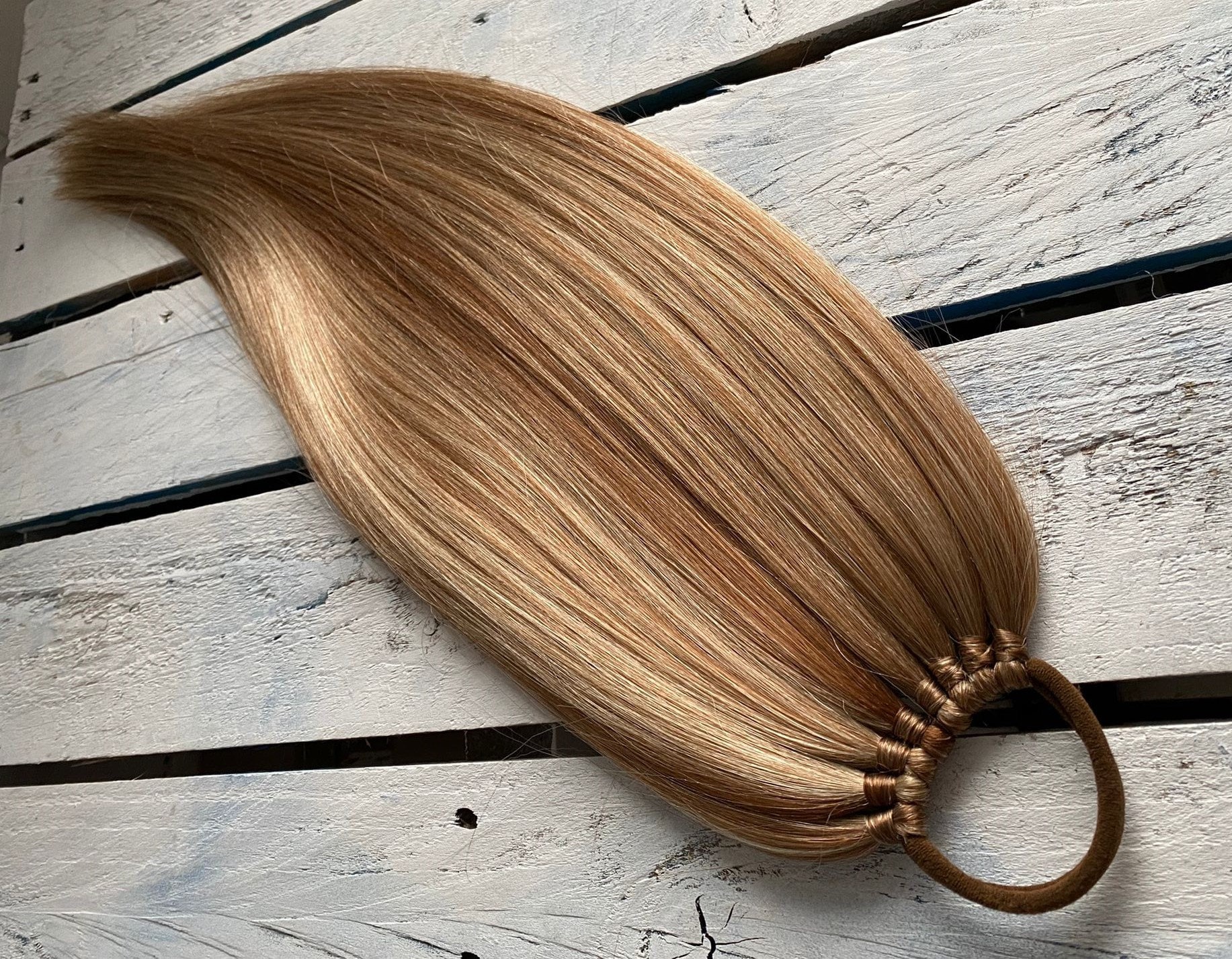 STRAWBERRY BLONDE Ponytail Extension on Elastic Band, Sythetic Hair ...