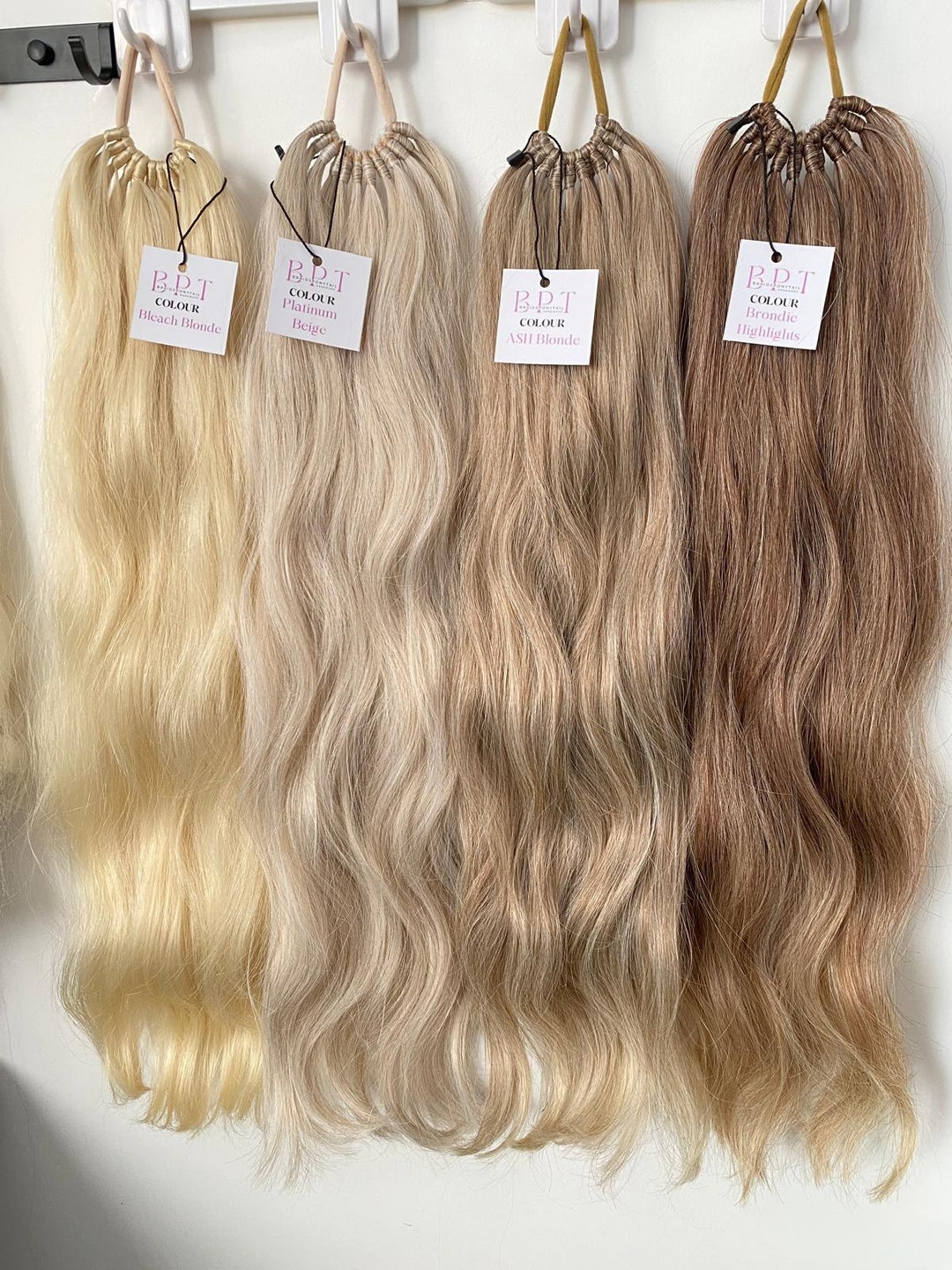 WAVY Ponytail Extension on Elastic Band, Synthetic Blonde Shades ...