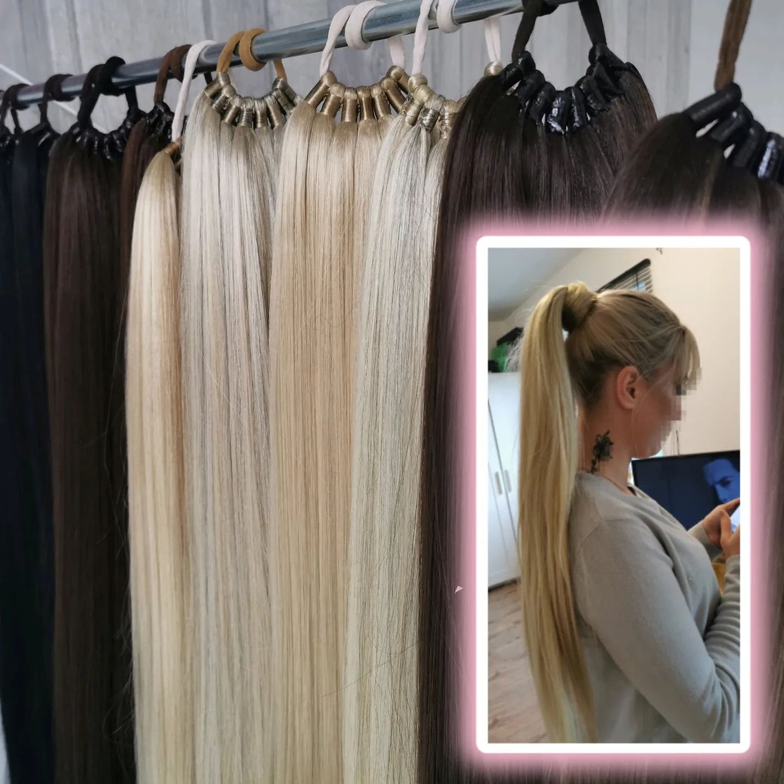 Blonde Ponytail Extension Fake Ponytails on Elastic Band - Etsy