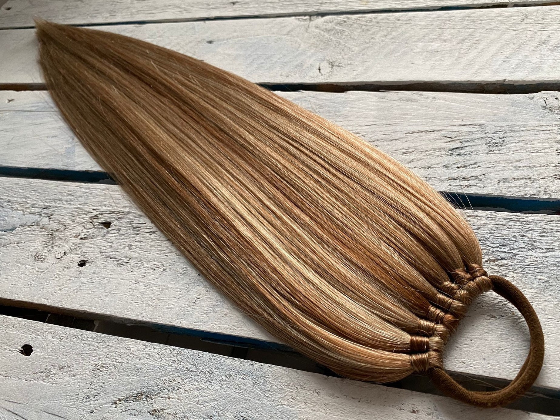 STRAWBERRY BLONDE Ponytail Extension on Elastic Band, Sythetic Hair ...
