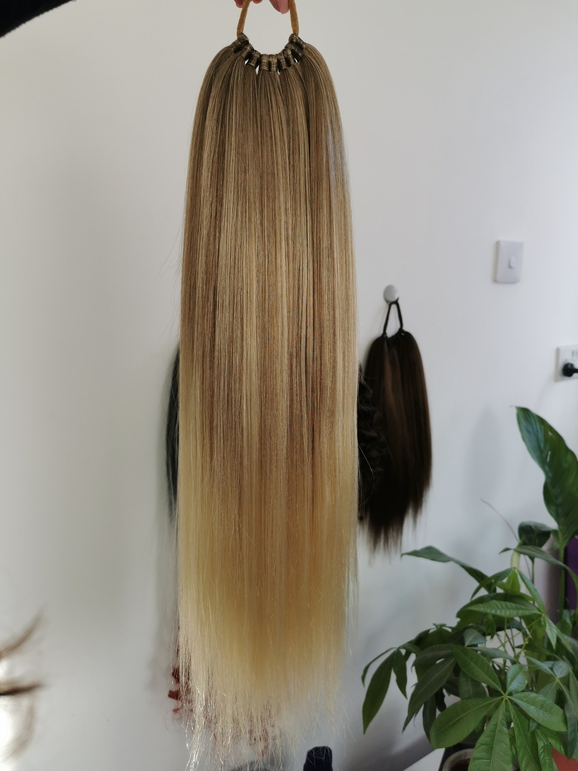 Blonde Ponytail Extension, Fake Ponytails on Elastic Band ,noclipin ...