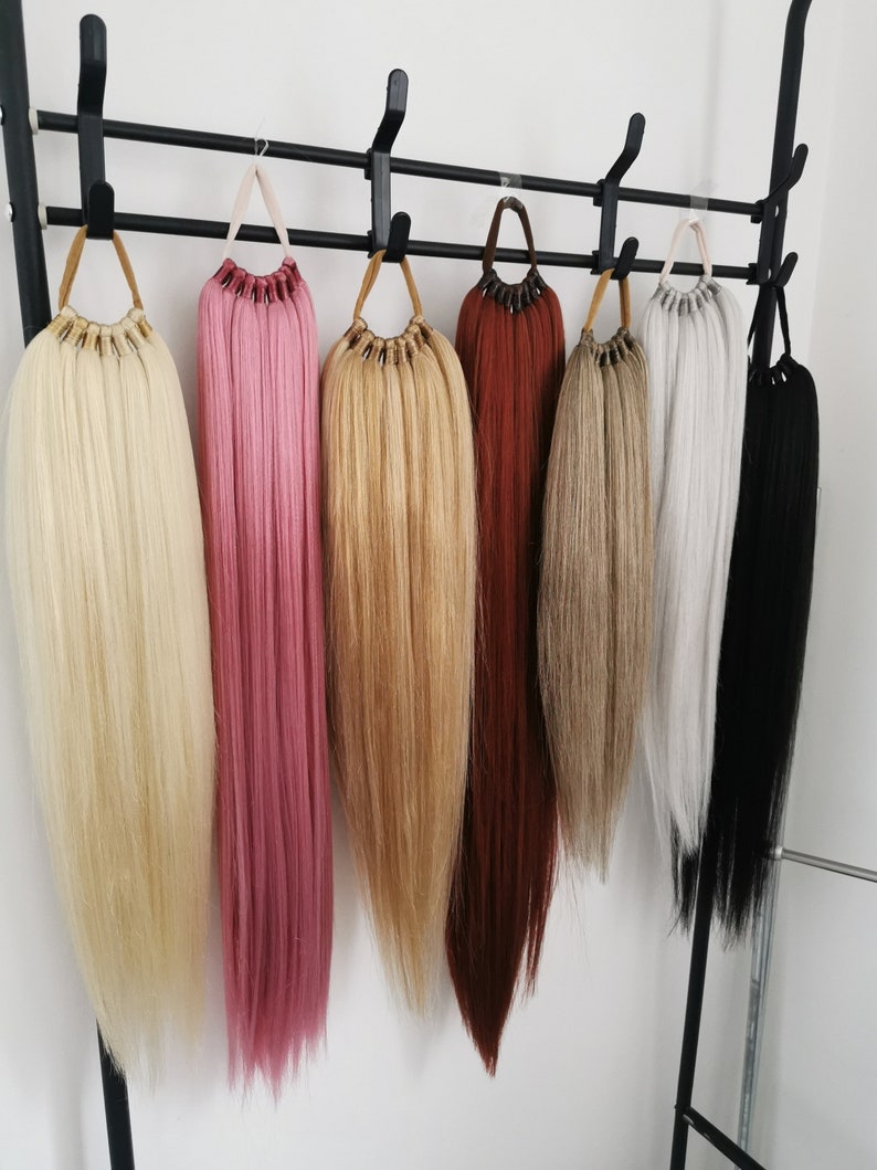 Mixing Natural Colour Fake Ponytail Extension on Elastic Band Blonde ...