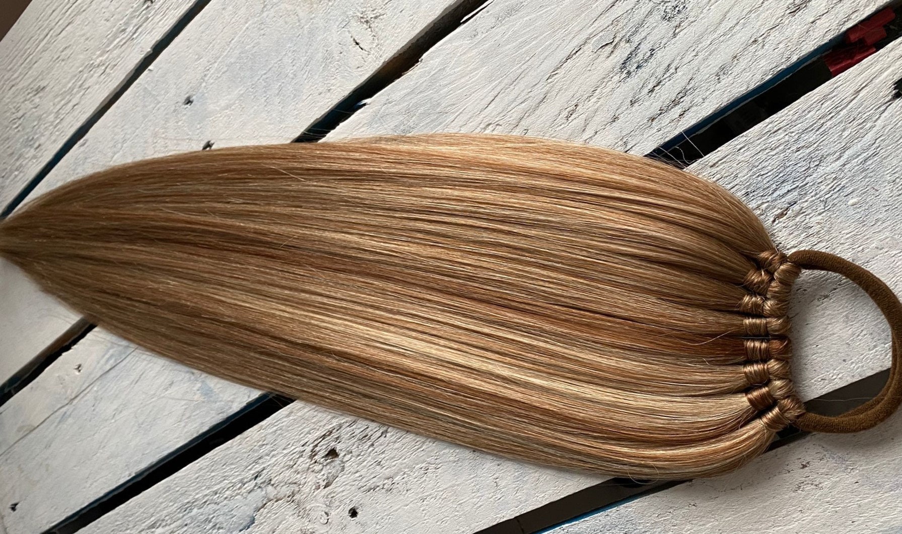 STRAWBERRY BLONDE Ponytail Extension on Elastic Band, Sythetic Hair ...