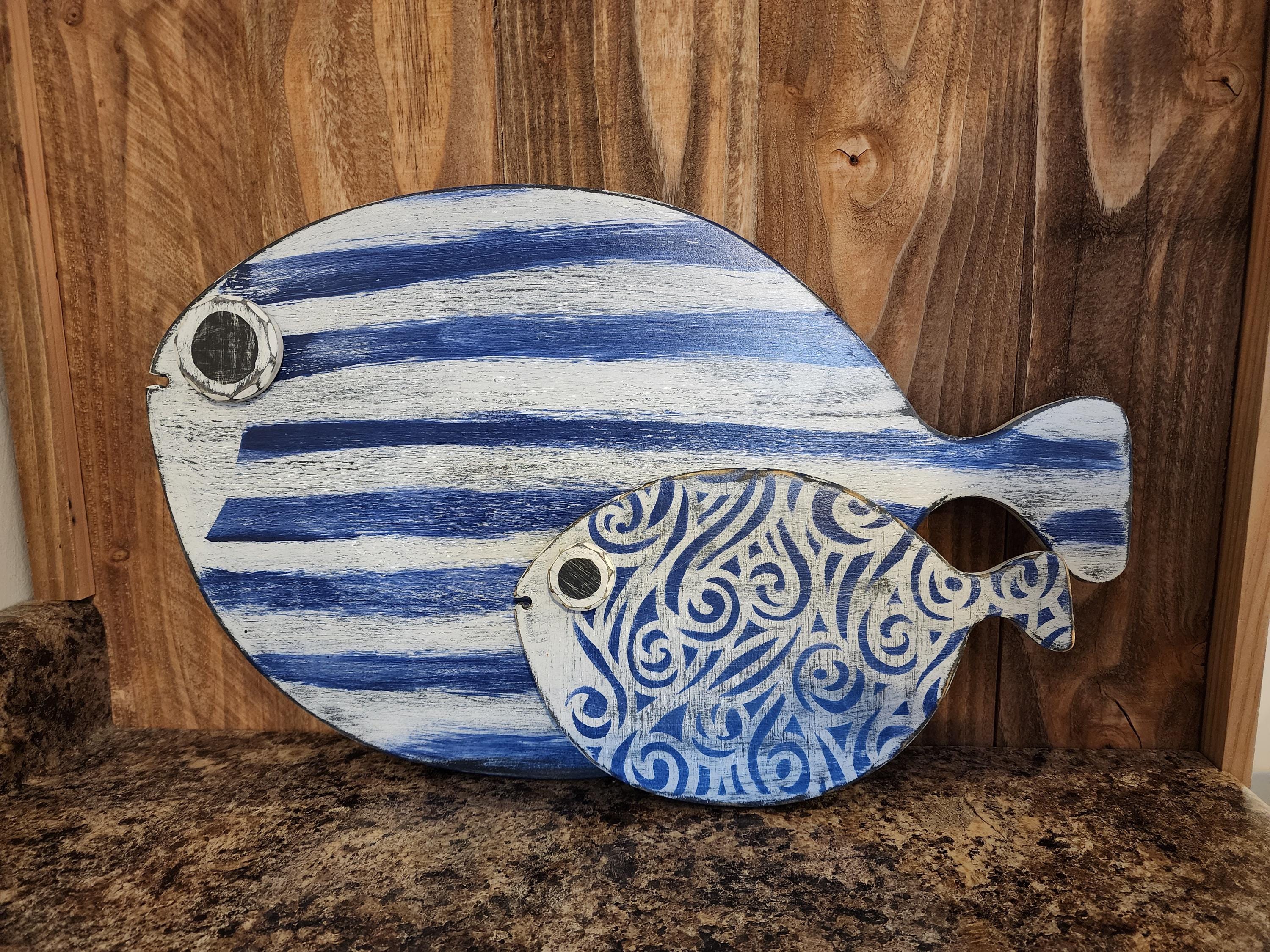 Wooden Fish Art for the Wall, Fish Art, Rustic Wooden Fish, Nautical ...