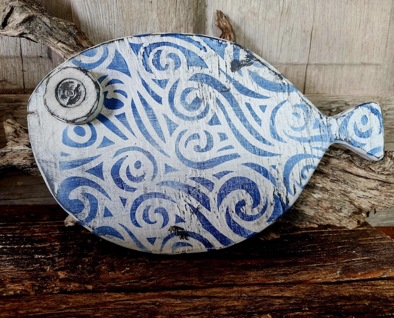 Wooden Fish Art for the Wall, Fish Art, Rustic Wooden Fish, Nautical ...